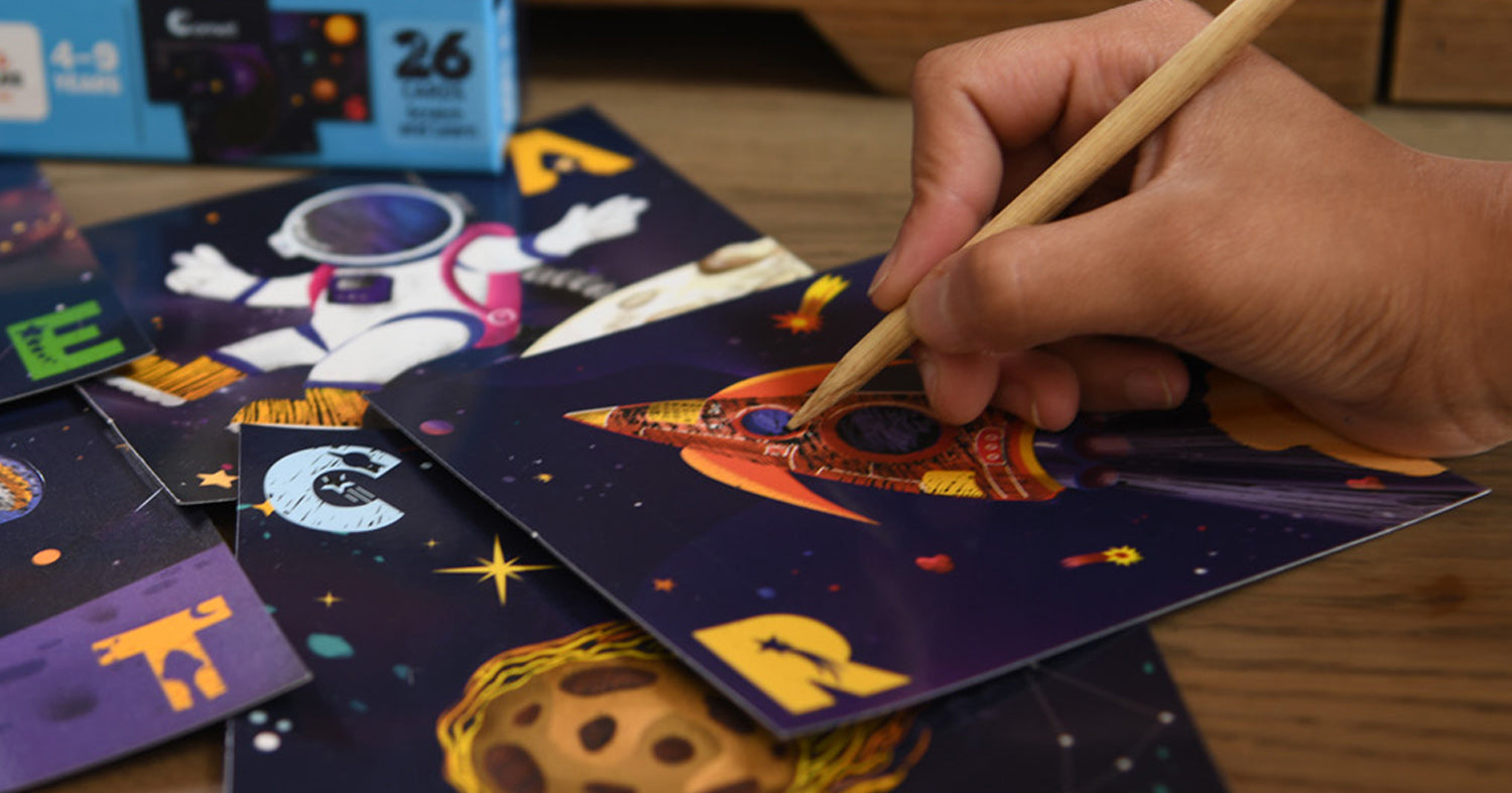 Chalk and Chuckles Scratch Art A-Z Space Adventure, Creative Activities ...